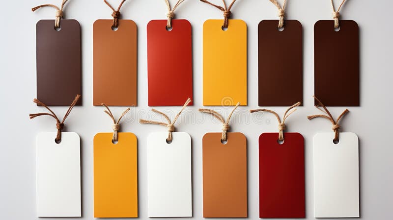 Blank Paper Tags with Strings for Retail Display. Stock Image - Image ...