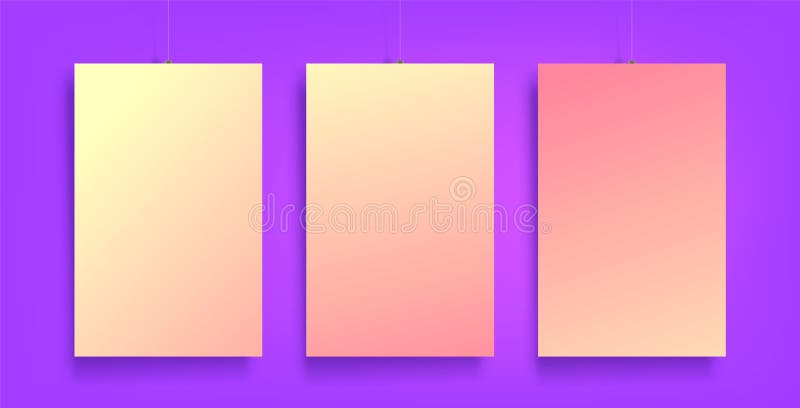 Blank Paper Vector Posters Template on Purple Wall Stock Vector ...