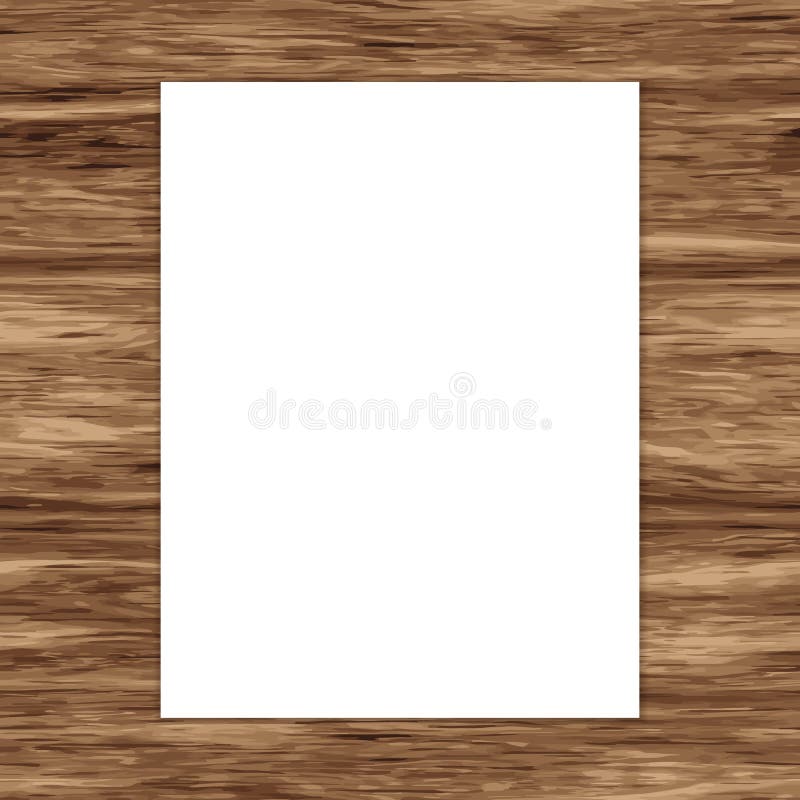 Blank Paper on Wood Table Template Stock Vector - Illustration of empty ...