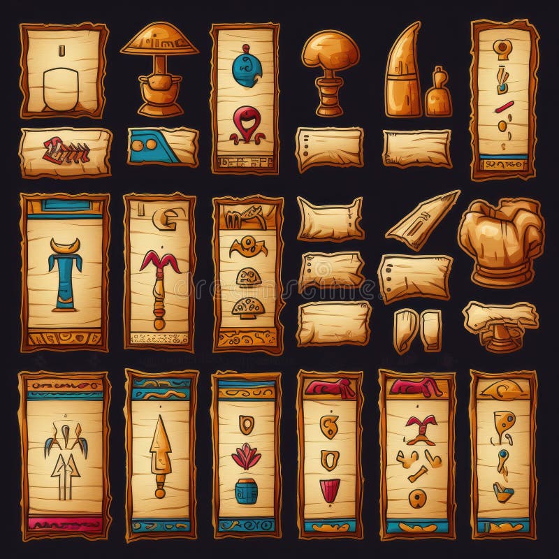 Ui Papyrus Scroll Game Ai Generated Stock Illustration - Illustration ...
