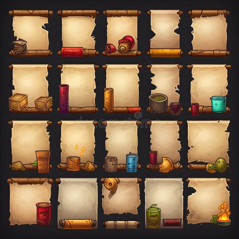 Roll Papyrus Scroll Game Ai Generated Stock Image - Image of paper ...