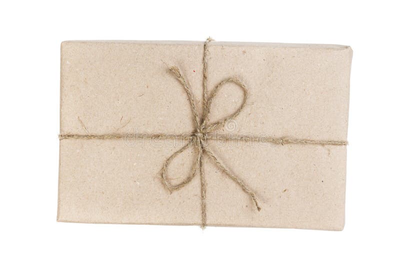 String Bow on Brown Paper stock photo. Image of recycled - 22999590