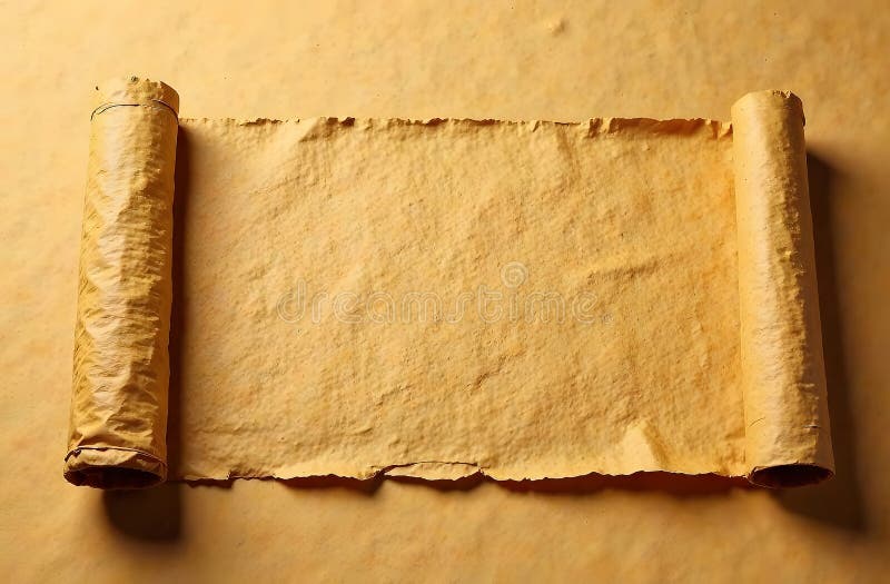 Blank Parchment Scroll on Textured Background with Ample Copy Space for ...