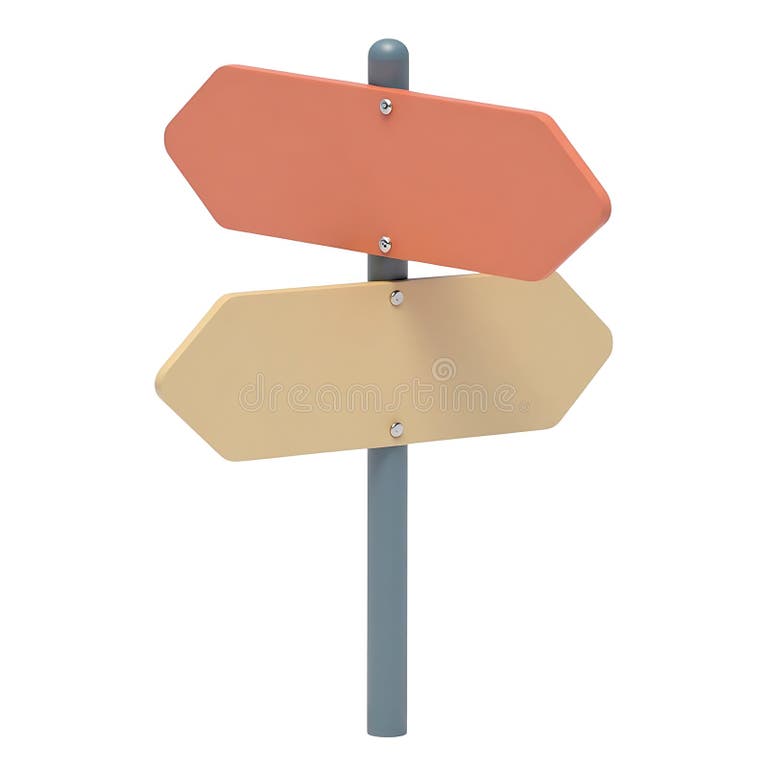 Blank Pastel Direction Signpost for Guidance and Wayfinding Stock ...