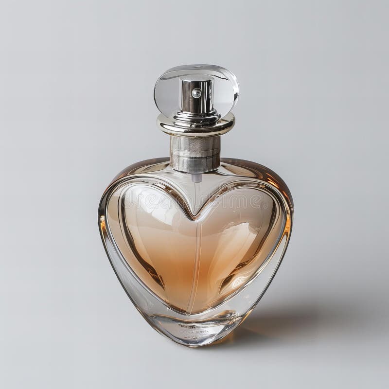 Blank Perfume Bottle, Heart Type Isolated on White Background , High ...