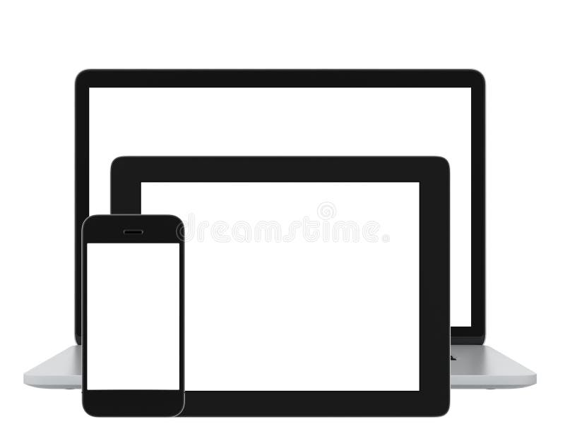 Laptop, Phone, Tablet on an Abstract Background. Stock Illustration ...