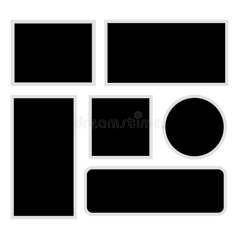 Blank Photo Frame Layout Design with Different Shapes Vector Stock ...