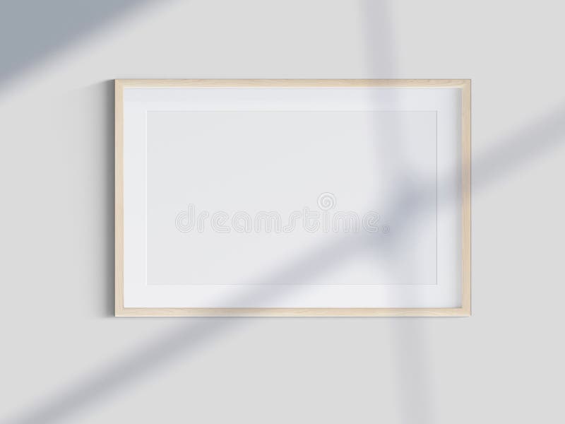Blank Photo Frame on Wall, 3d Illustration Stock Illustration ...