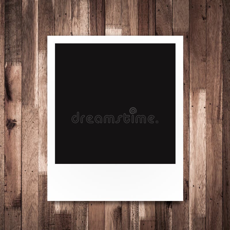 Blank Photo Frame on Wood Background Stock Photo - Image of decorative ...