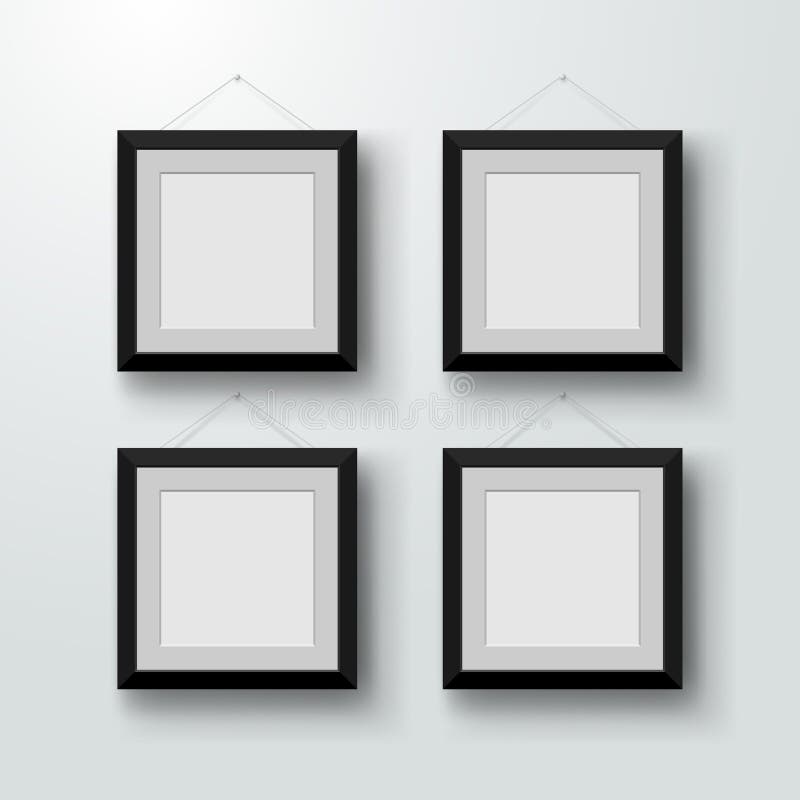 Blank Photo Frames on the Wall. Design for a Modern Interior. Vertical ...