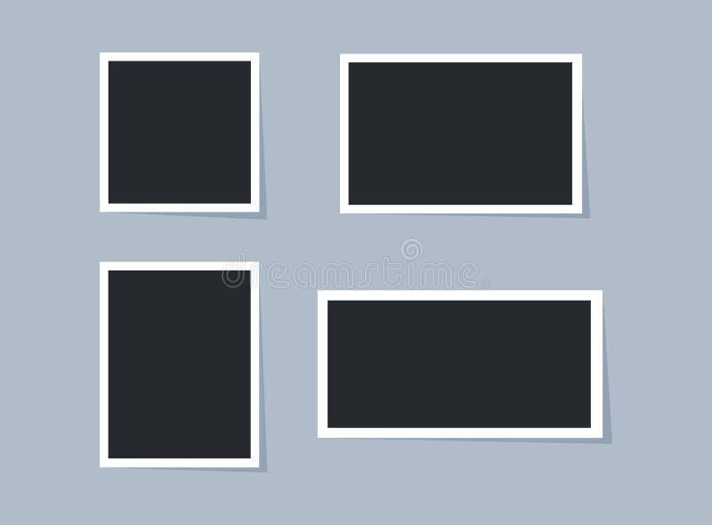 Retro Blank Photo Frames with Borders Stock Vector - Illustration of ...