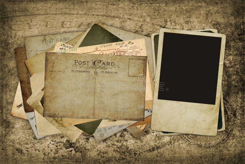 Blank Picture Background from Old Post Cards Stock Photo - Image of ...