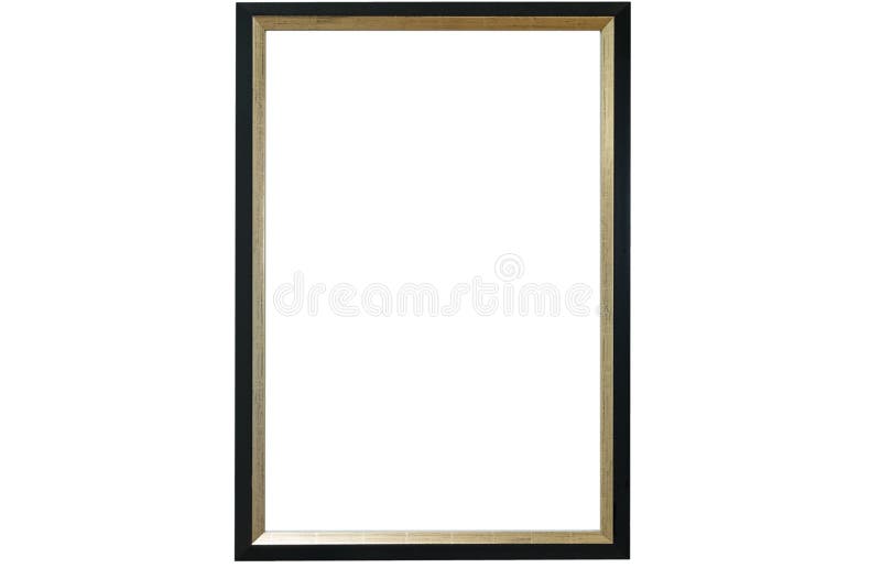 Blank Picture Black Frame Template Isolated on Wall Stock Image - Image ...