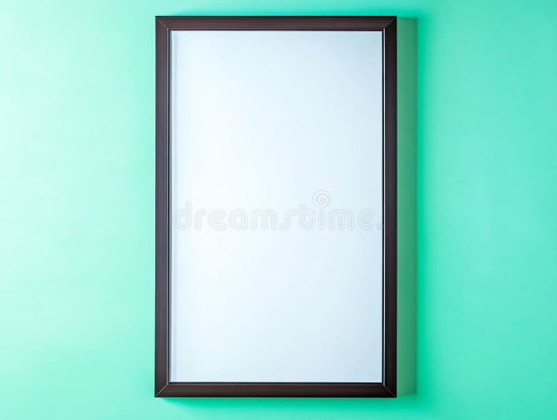 Blank Picture Frame Mockup Minimalist Teal Background Empty Frame ...