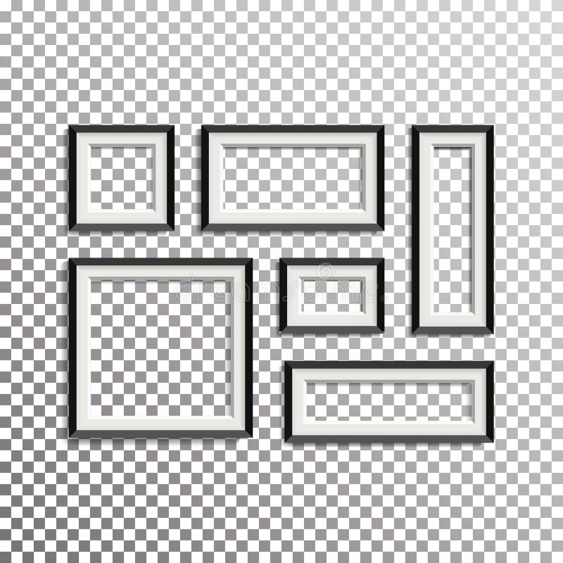 Blank Picture Frame Template Composition Set Vector Illustration ...