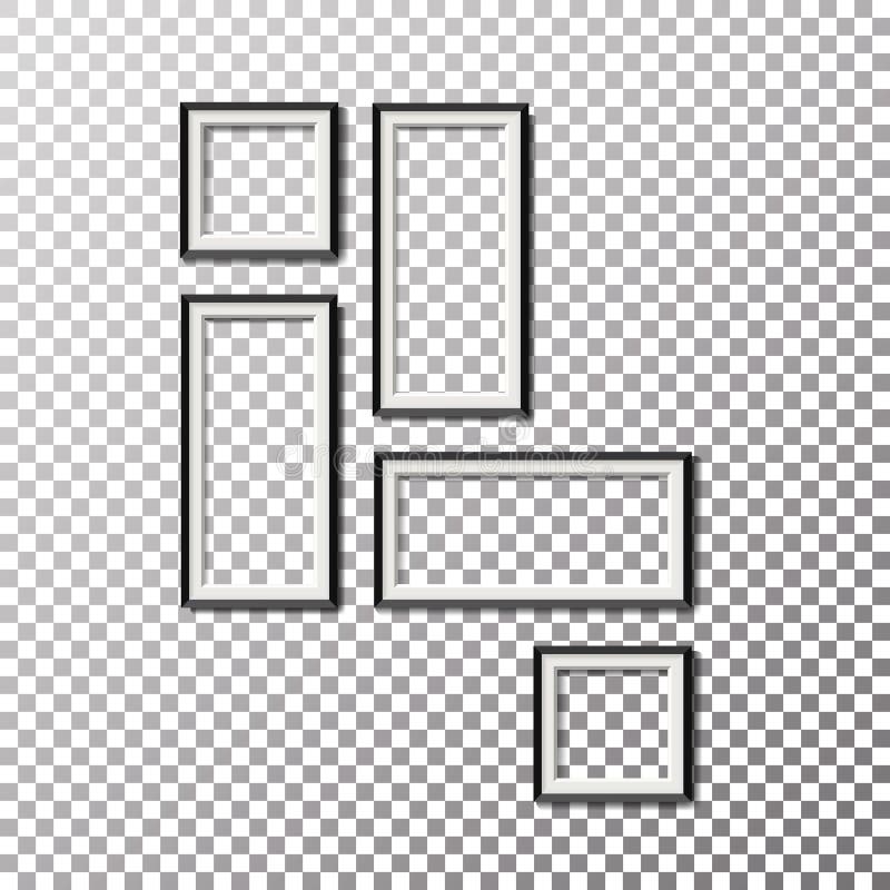 Blank Picture Frame Template Composition Set Vector Illustration ...