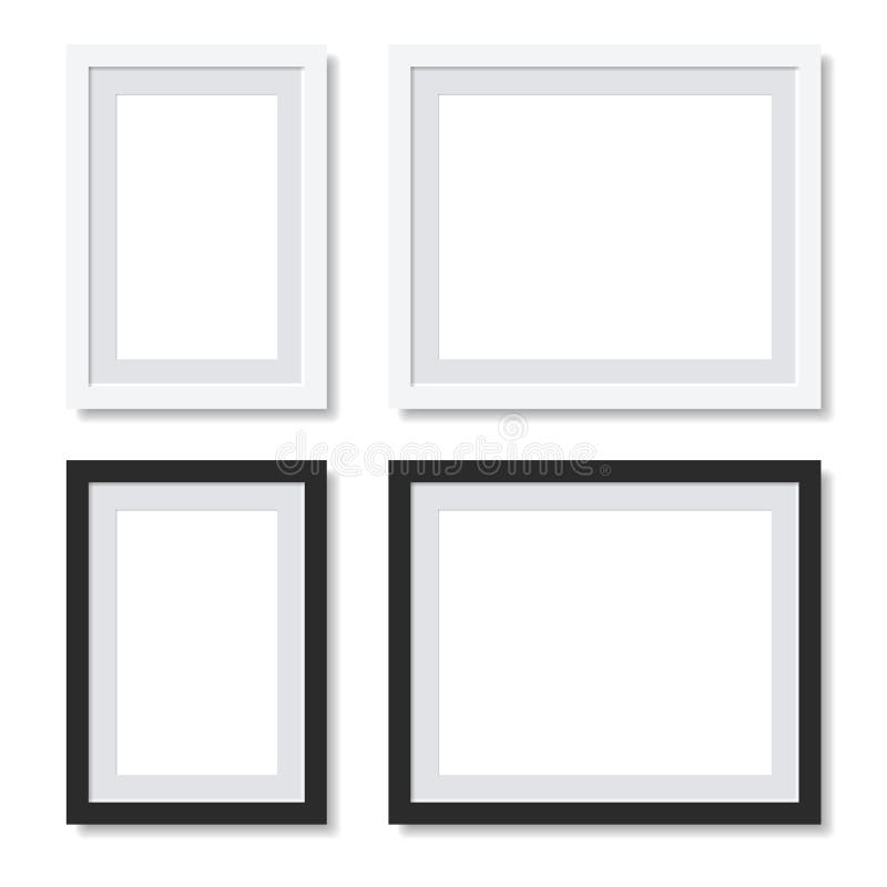 Blank Picture Frame Templates Set on White Background. Vector Stock ...
