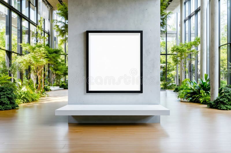A Blank Picture Frame on a Wall in an Empty Room Stock Image - Image of ...