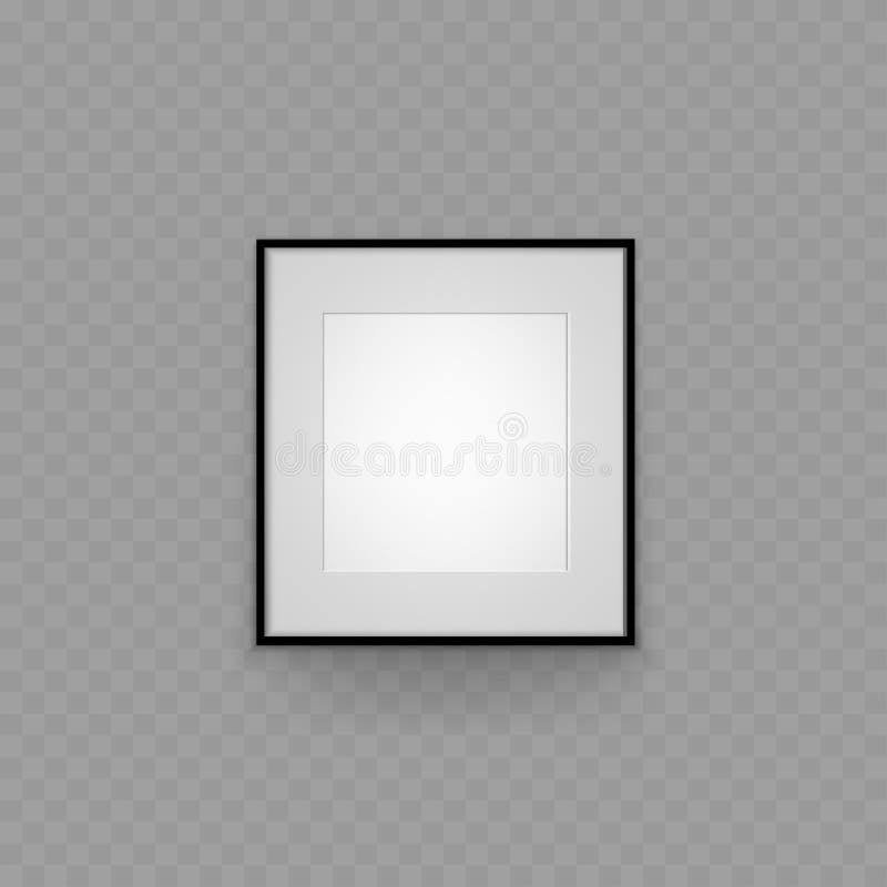 Blank Picture Frames Set Black Square Frames Empty for Artwork. Vector ...