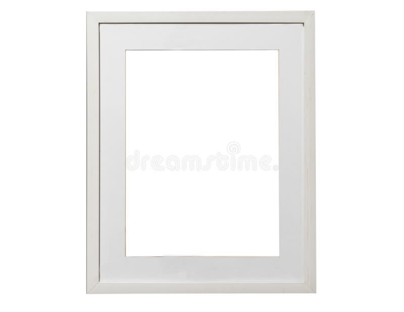 Blank Picture Wood Frame Template Isolated on Wall Stock Photo - Image ...
