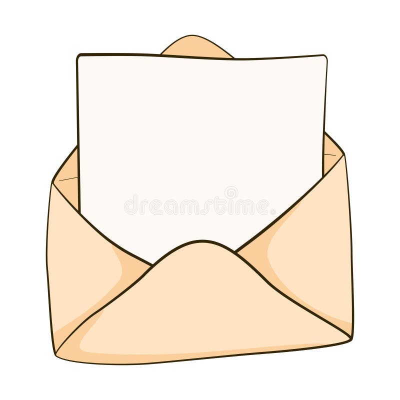 A Blank Piece of Paper and an Open Envelope Stock Vector - Illustration ...