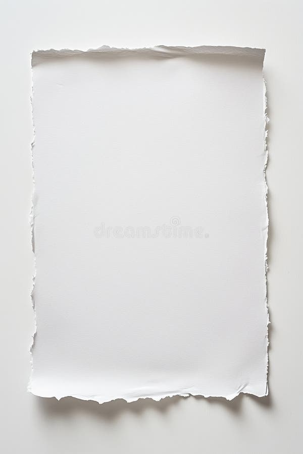 A Blank Piece of Torn White Paper with Rough Edges on a Light ...