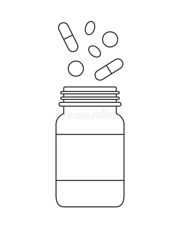 Blank Pill Bottle and Container with Pills, Capsules and Tablets in ...