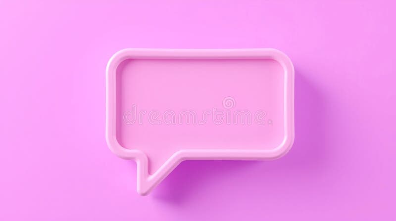 Blank Pink Chat Message Speech Bubble on Pink Background Stock ...
