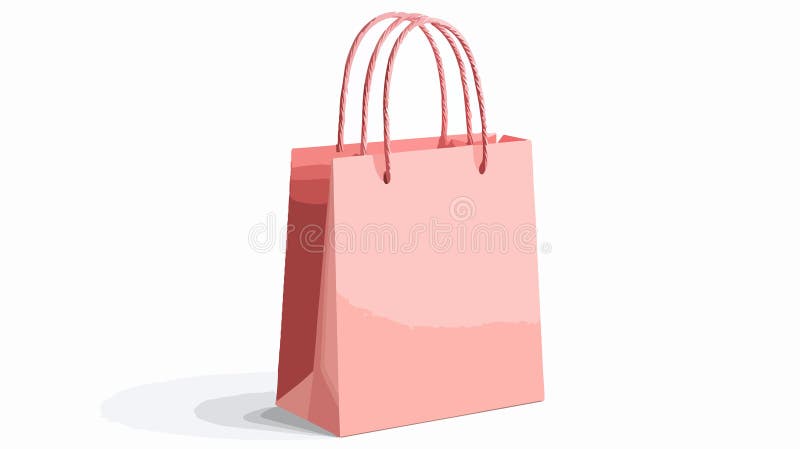 Blank Pink Paper Shopping Bag Template Stock Illustration ...