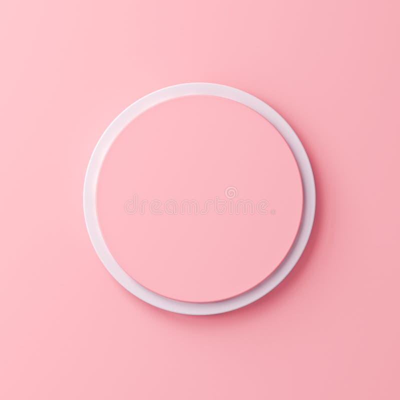 Blank Pink Round Signage or Round Signboard with Retro White Neon Light ...