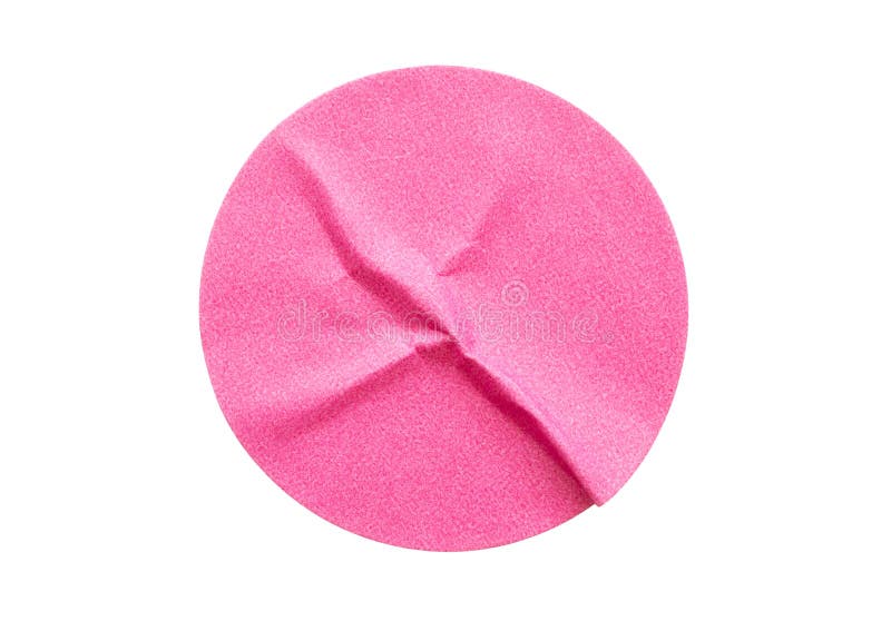 Blank Pink Round Adhesive Paper Sticker Label Isolated on White ...