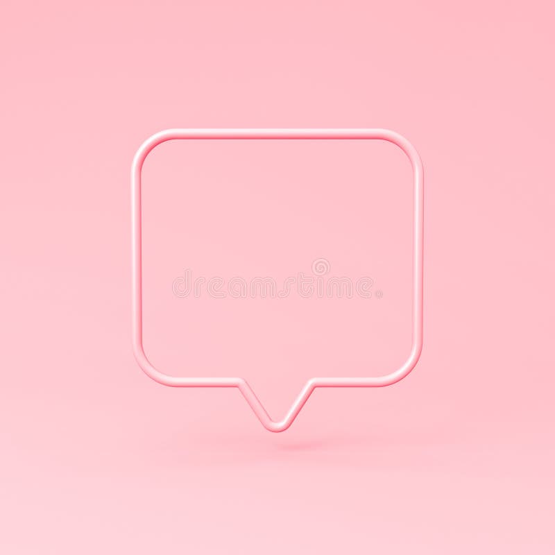 Blank Pink Speech Bubble Pin on Pink Pastel Color Background Stock ...