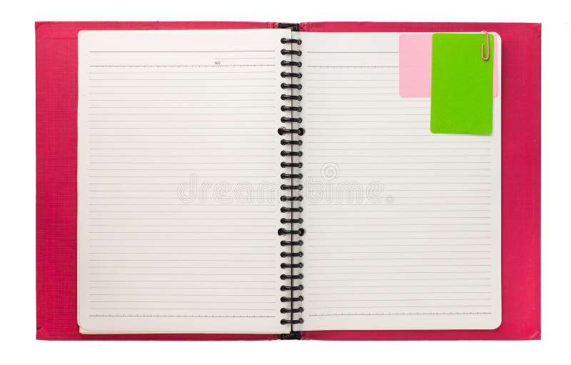 Blank Pink Spiral Notebook Isolated on White Stock Image - Image of ...