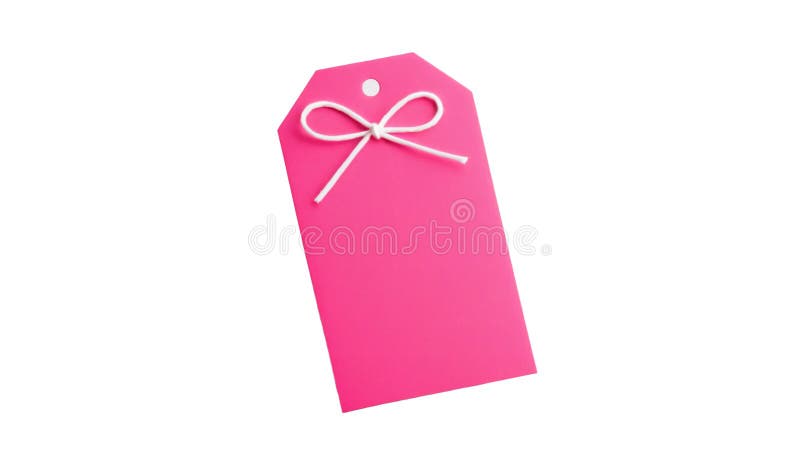 A Blank Pink Tag with a String, Perfect for Labeling Items. Isolated on ...