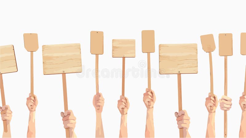 Blank Placards Sign Boards Held by Hands for Message Display Stock ...