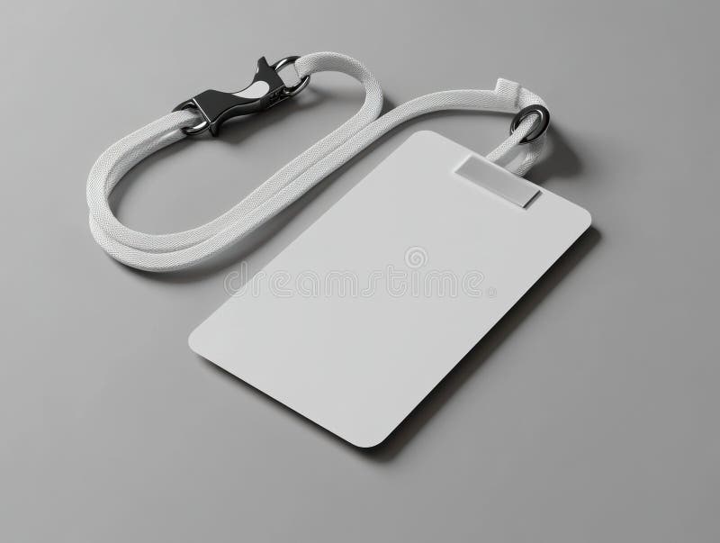 Blank Plain Identification Card on Lanyard Template for Event Access ...
