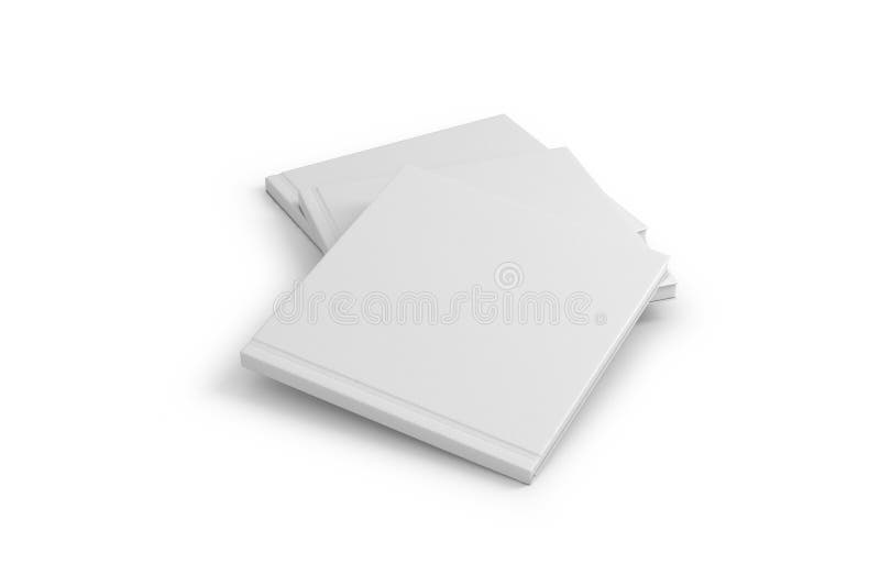 Blank Plain Landscape Book Mockup Isolated on White Background. Stack ...