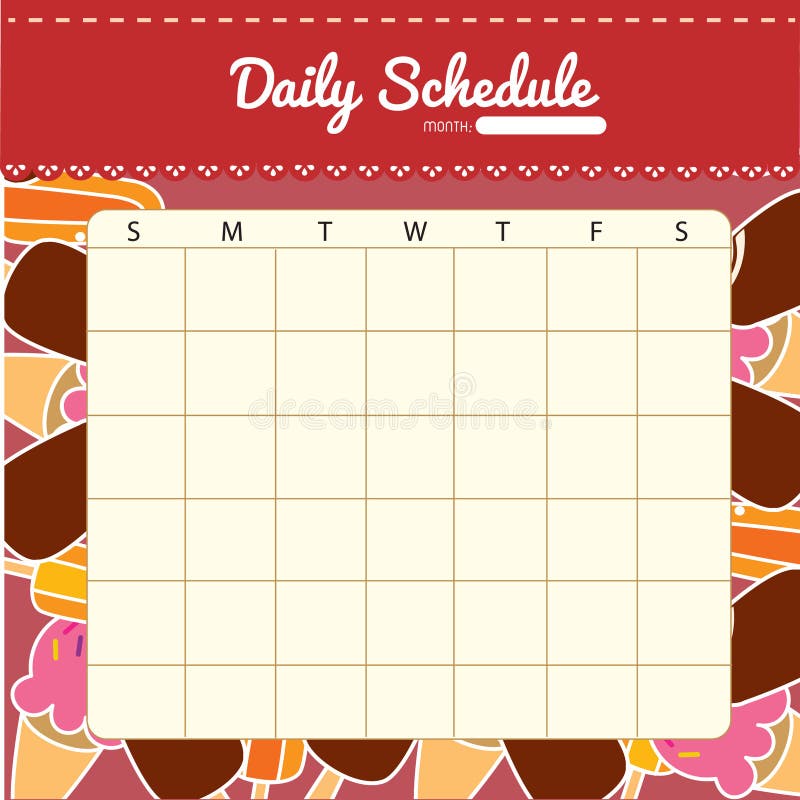 Blank daily Planner Template Design. Vector Illustration Decorative ...