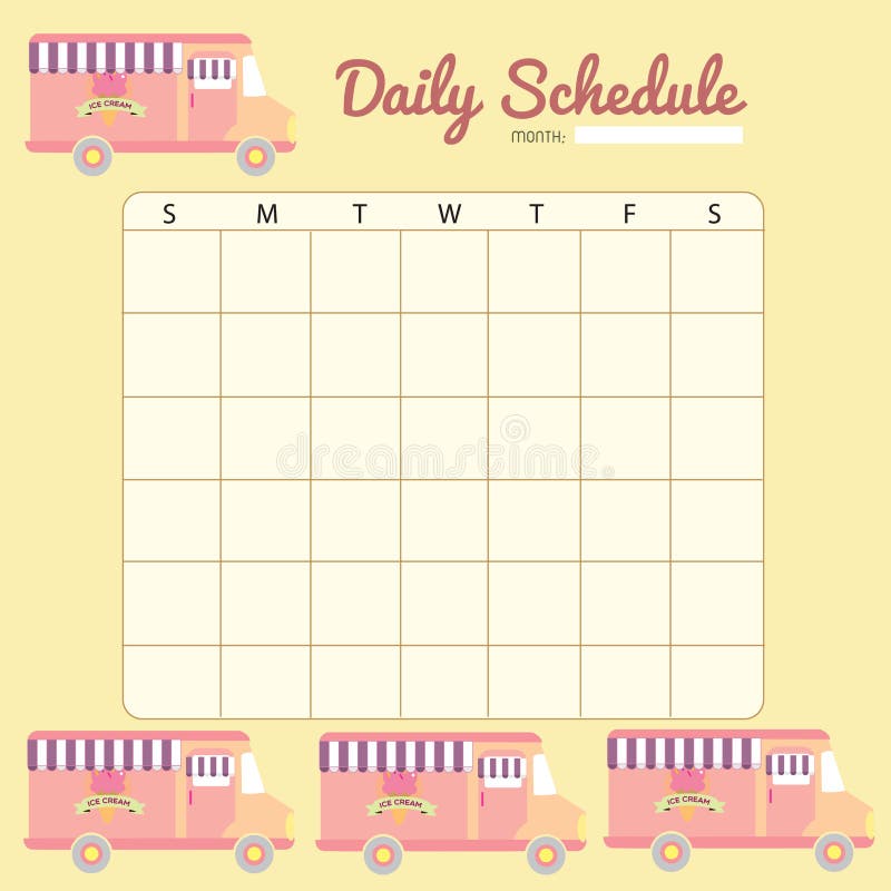 Blank daily Planner Template Design. Vector Illustration Decorative ...