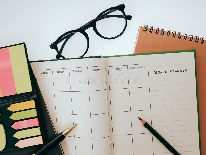 Blank Planning Notebook and Pen on Desk Use Us Organizer Schedule Life ...