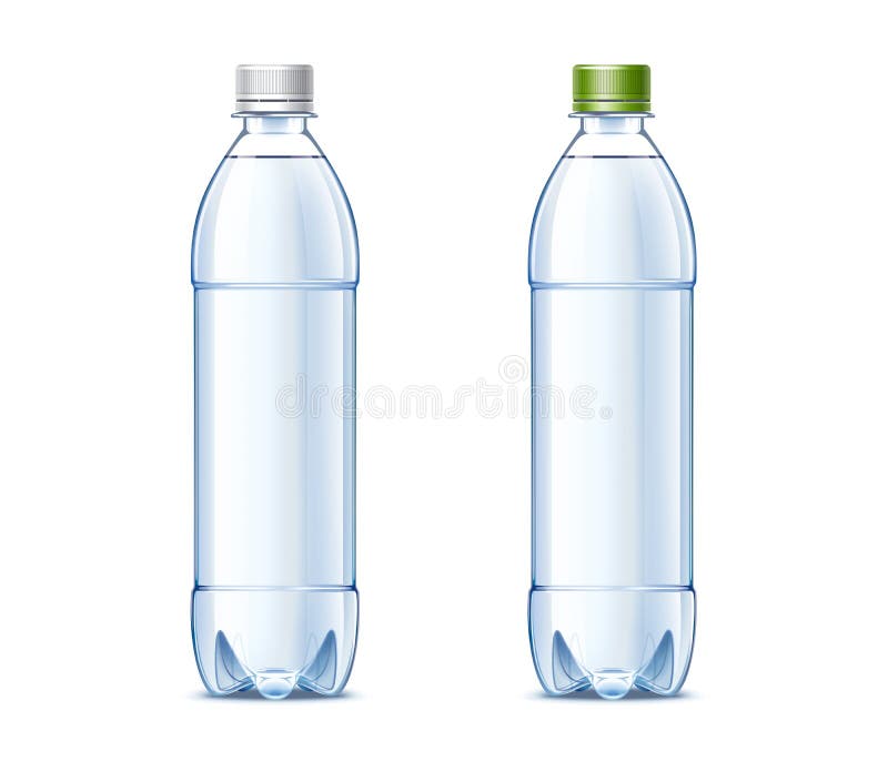 Blank Plastic Bottles of 0.5 Liter with Drinking Water Stock Vector ...