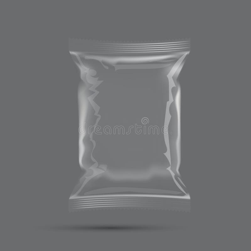 Blank Plastic Foil Bag Food Packaging Mockup Stock Vector ...