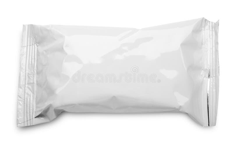 Blank Plastic Pouch Food Packaging on White Stock Image - Image of ...