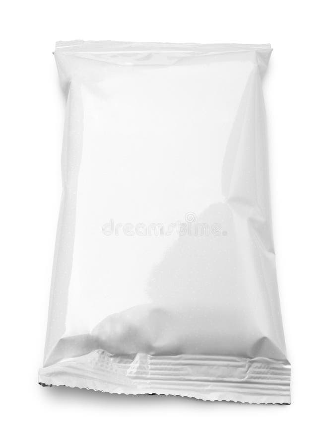 Blank Plastic Pouch Food Packaging on White Stock Image - Image of ...