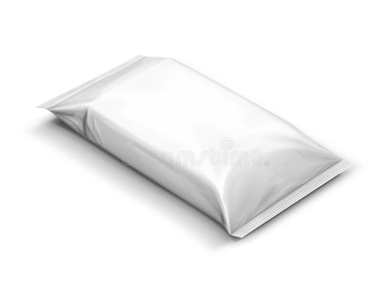 Blank Plastic Pouch Food Packaging on White Stock Image - Image of ...