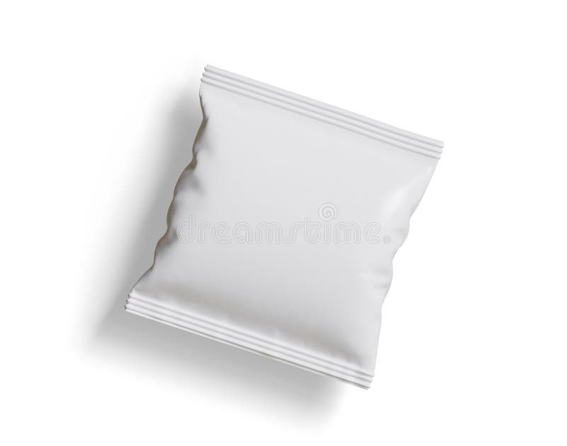 Blank Plastic Snack Bag Mockup, White Potato Chips Container, 3d ...