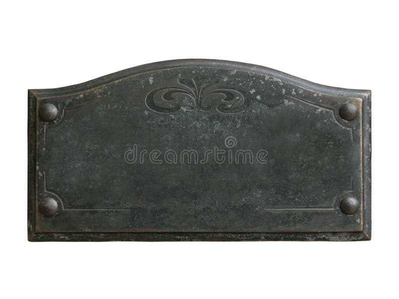 Blank plate stock photo. Image of object, bronze, mounted - 1552400