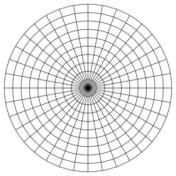 Blank Polar Graph Paper - Protractor - Pie Chart Vector Stock Vector ...