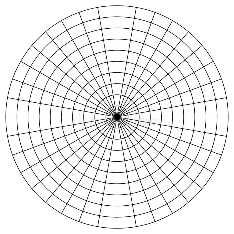 Blank Polar Graph Paper - Protractor - Pie Chart Vector Stock Vector ...