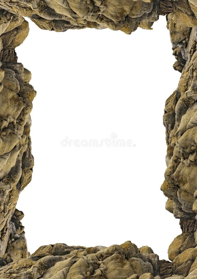 Blank Portrait Frame with Rocky Borders Stock Image - Image of backdrop ...